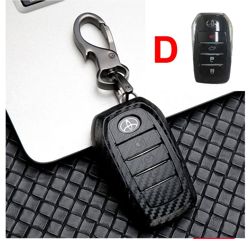 Carbon Fiber ABS Matte Car Key Case Cover for Toyota Hilux Conquest ...