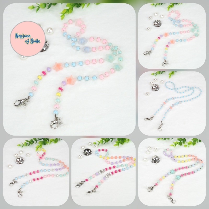 New!!Set 2 Massive Strap Mask Lollipop Bead Smilly Beads Pastel Color ...