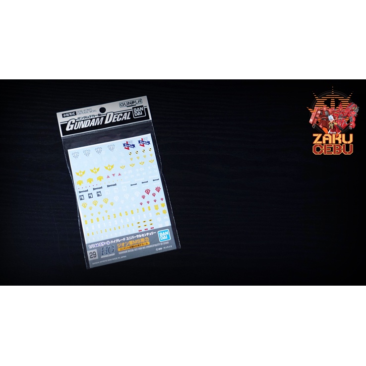 Bandai Gundam Decal for HGUC Zeon 2 Waterslide Decal #29 | Shopee ...