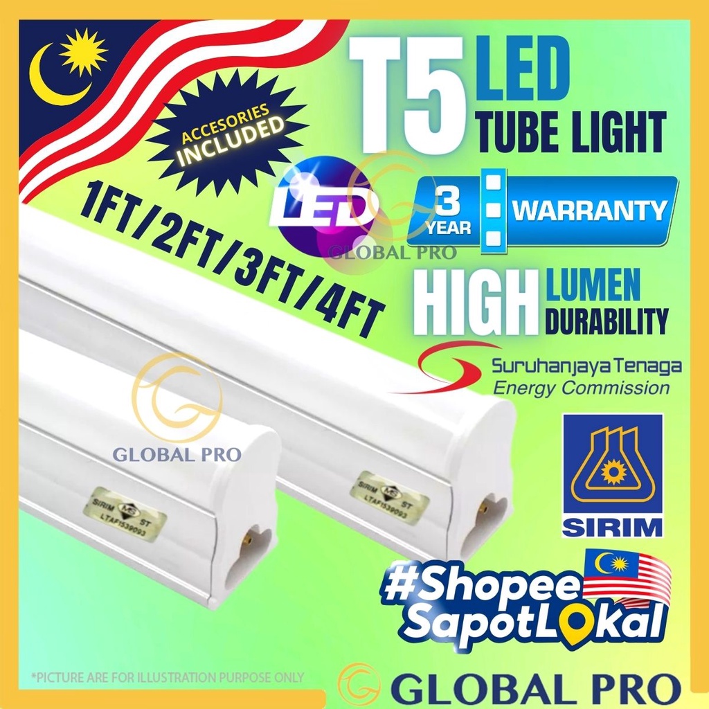 [SIRIM]GLOBAL PRO T5 LED Tube Fluorescent Fitting Curve Light Lampu led ...