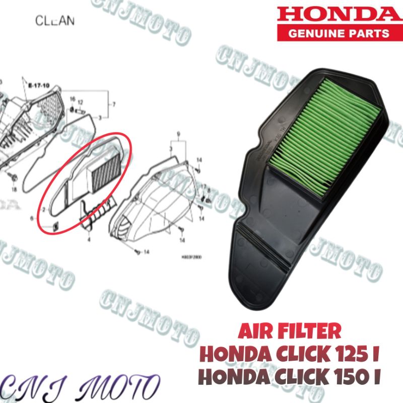 AIR FILTER. CLICK 125 & 150 GENUINE | Shopee Philippines