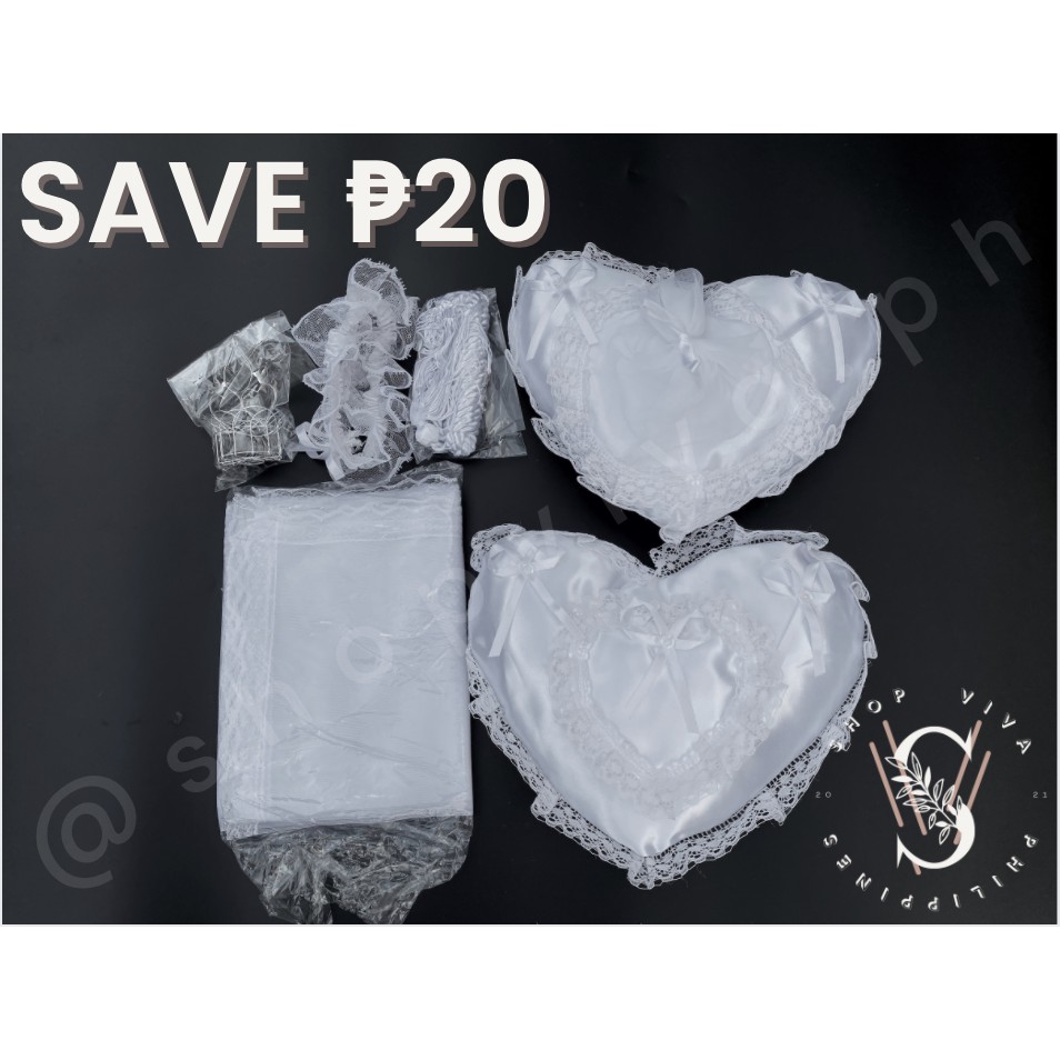 SAVE 20 Wedding Entourage Set Aras Coins Pillows Cord Secondary Veil ...