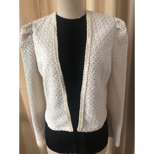 Creamy White Stretch Lace Jacket Body Lining | Shopee Philippines