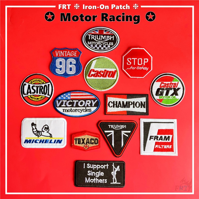 ☸ Motor Racing Iron-on Patch ☸ 1Pc Triumph Castrol DIY Sew on Iron on ...
