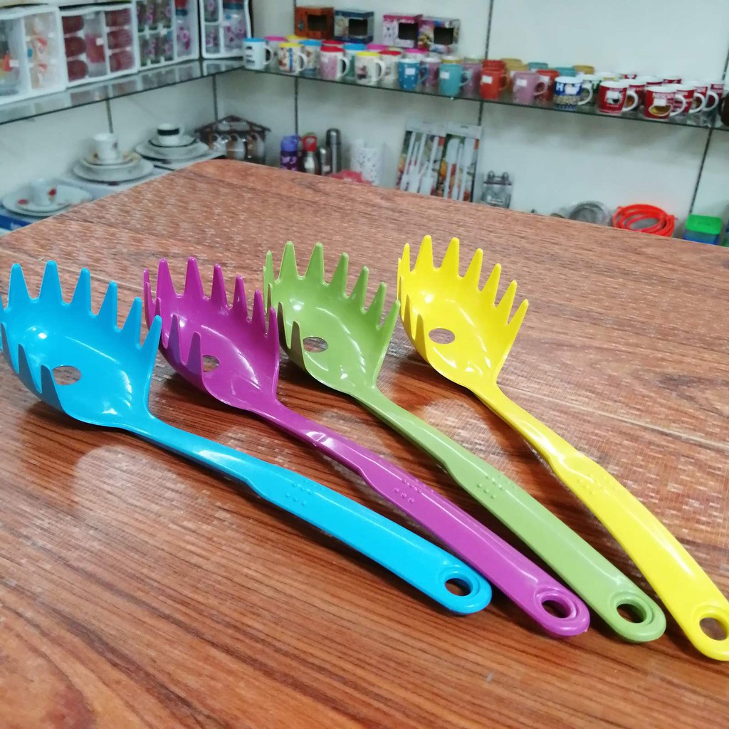 PLASTIC PASTA FORK LADLE / SPAGHETTI LADDLE / PORTABLE NOODLE SPOON ...