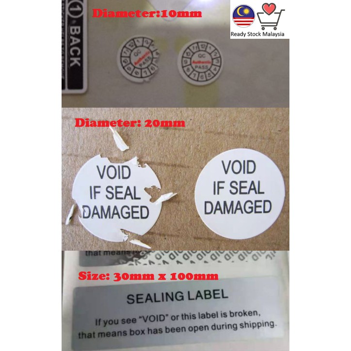 Warranty Void Universal Label Hologram Sticker if seal broken fragile ...