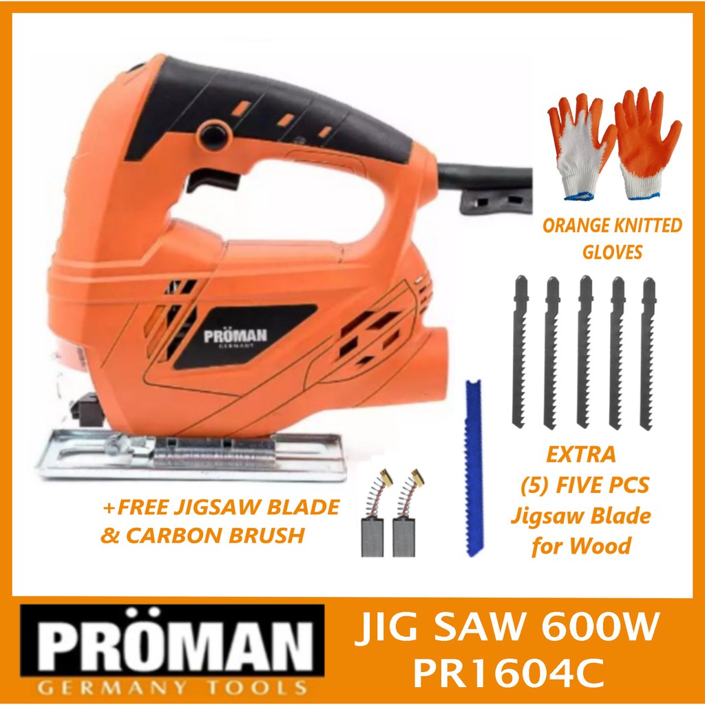 Proman Jigsaw PR1604C with 5 Jigsaw Blade for Wood and Orange Knitted ...
