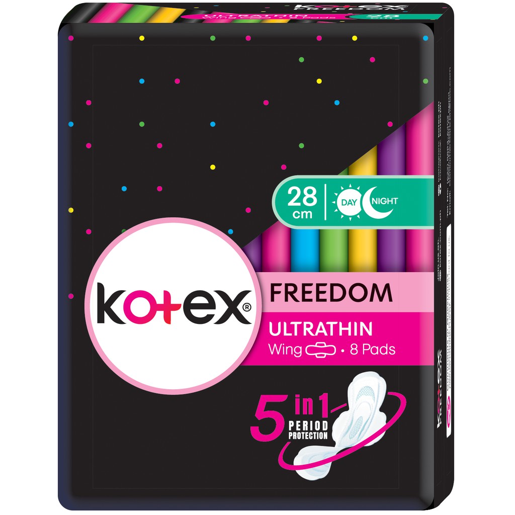 Kotex Freedom Ultrathin Sanitary Napkins 28cm - 8 Pads x 4 Packs (32 ...