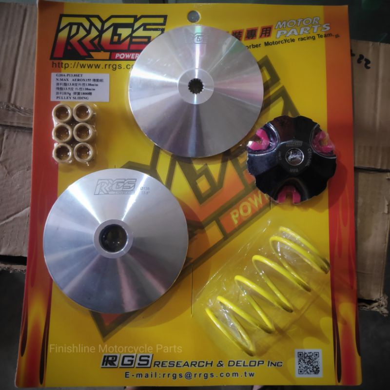 RRGS Nmax Aerox Pulley Set w/ Center Spring Flyball Driveface Backplate ...