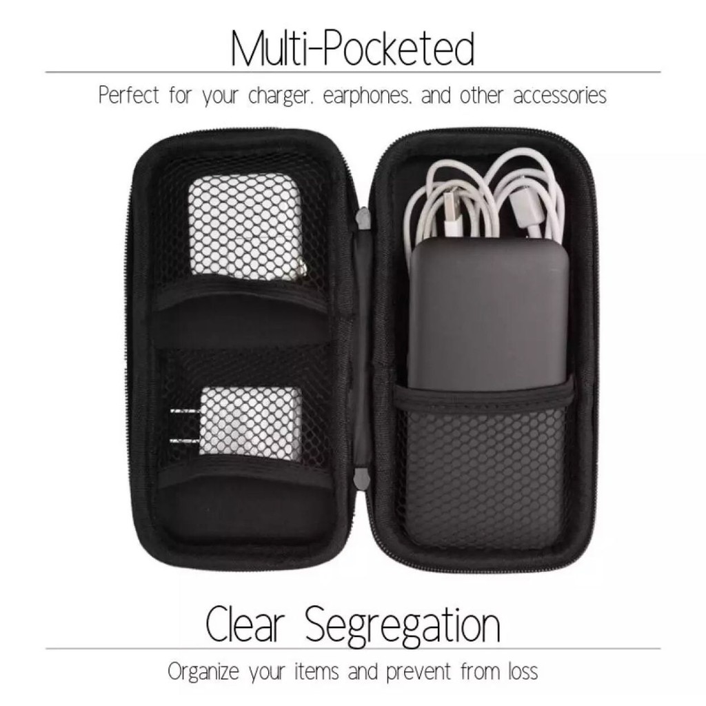 Travel USB Cable Organizer Sleeve Pocket Accessories Earphone Pouch ...