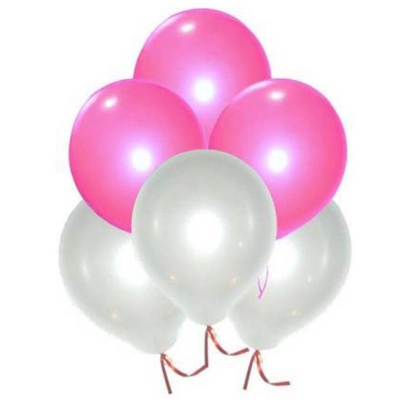 50pcs of WHITE & PINK BALLOONS (25pcs of white and 25pcs of pink ...