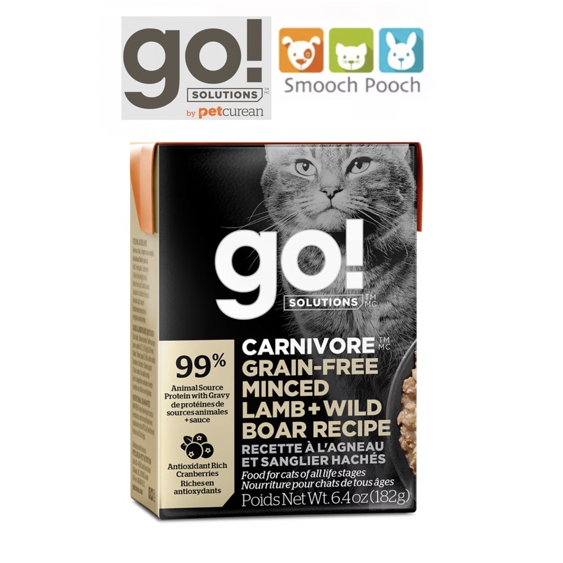 Go! Solution GRAIN-FREE MINCED LAMB + WILD BOAR RECIPE WET CAT FOOD 6 ...