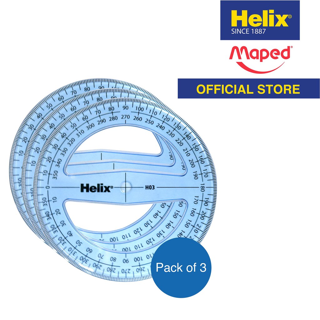 HELIX 360 Degree Protractor 10cm (H03040, Pack of 3) | Shopee Philippines