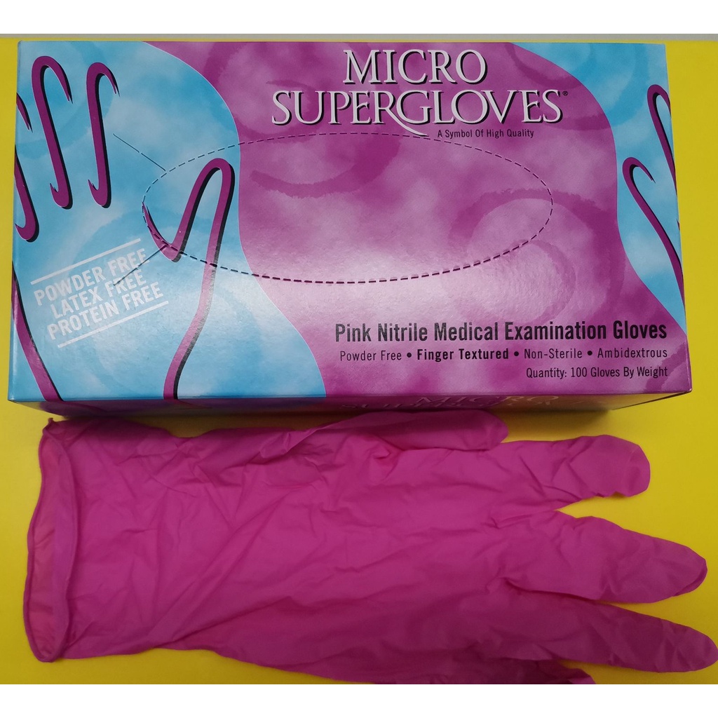 Micro Super Gloves Pink Nitrile Medical Examination Gloves | Shopee ...