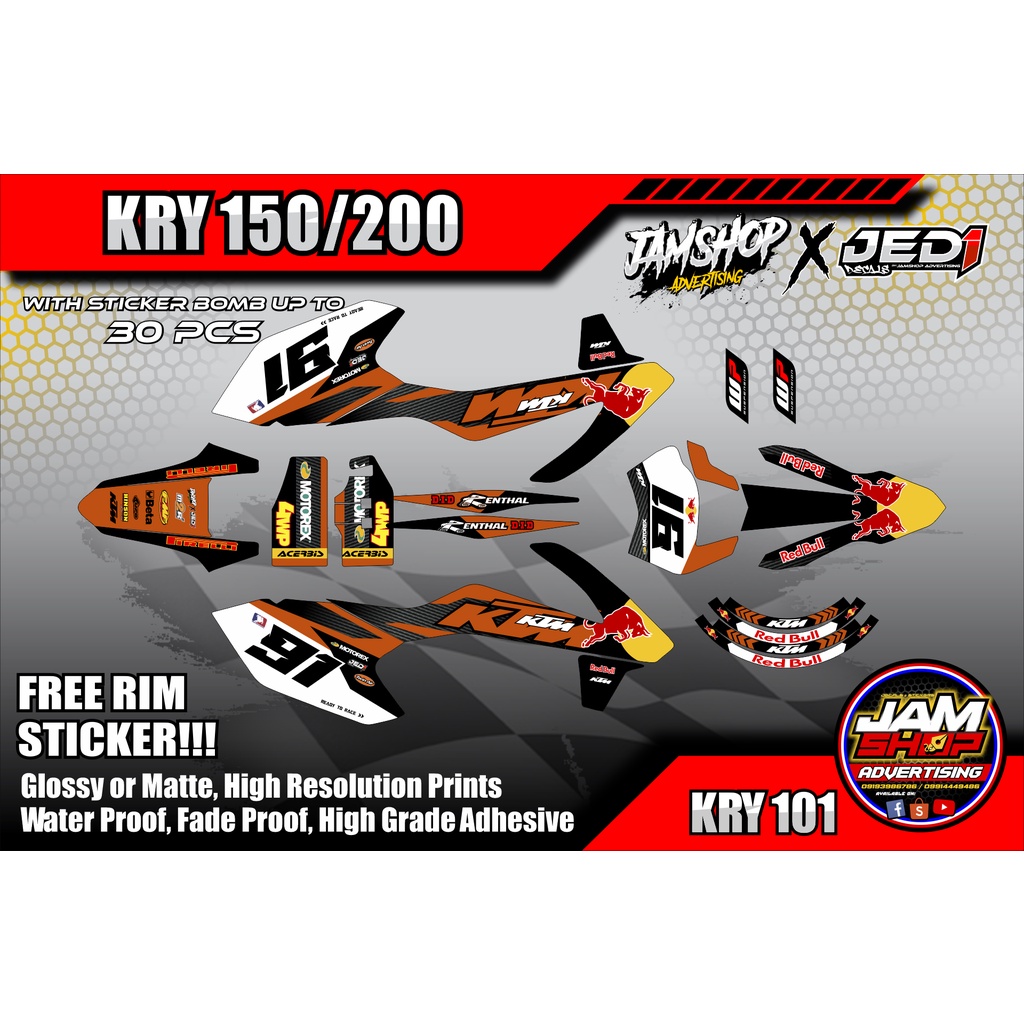 RUSI KRY 150/200 Full Decals w/ FREE RIM DECALS Batch 2 | Shopee ...