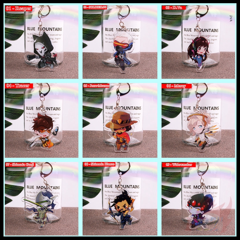 Overwatch Keychains 1Pc OW Games Cosplay Figures KeyRing Fashion ...