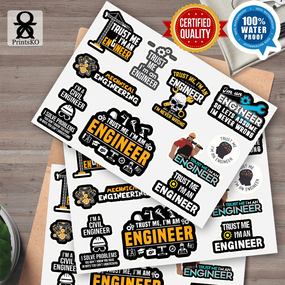 Engineer Water Proof Stickers - Trust Me Im an Engineer Design | Shopee ...