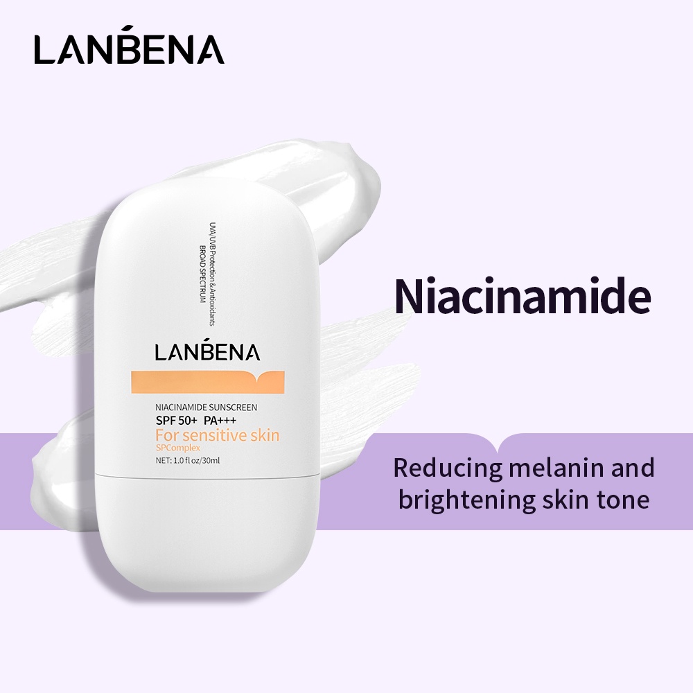 LANBENA NIACINAMIDE Sunscreen SPF 50+ Sunblock Sensitive Skinysical High Sun Resistance Skincare ...