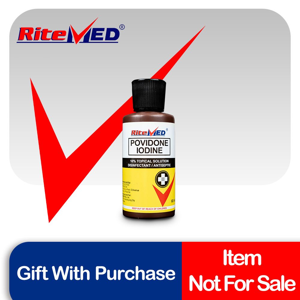 RiteMED Povidone Iodine 10% Solution 60mL bottle GWP (For Cleansing ...