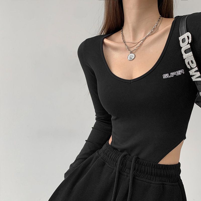 [Angry Bra Shop] Women's Bodysuit Short Sleeve T-shirt Women's Sexy ...