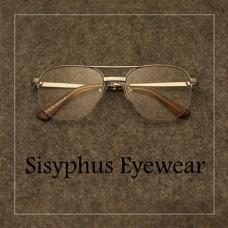 85106 Semi-Rimmed Silver Glasses Myopia Men's Plain Women's Fashionable ...