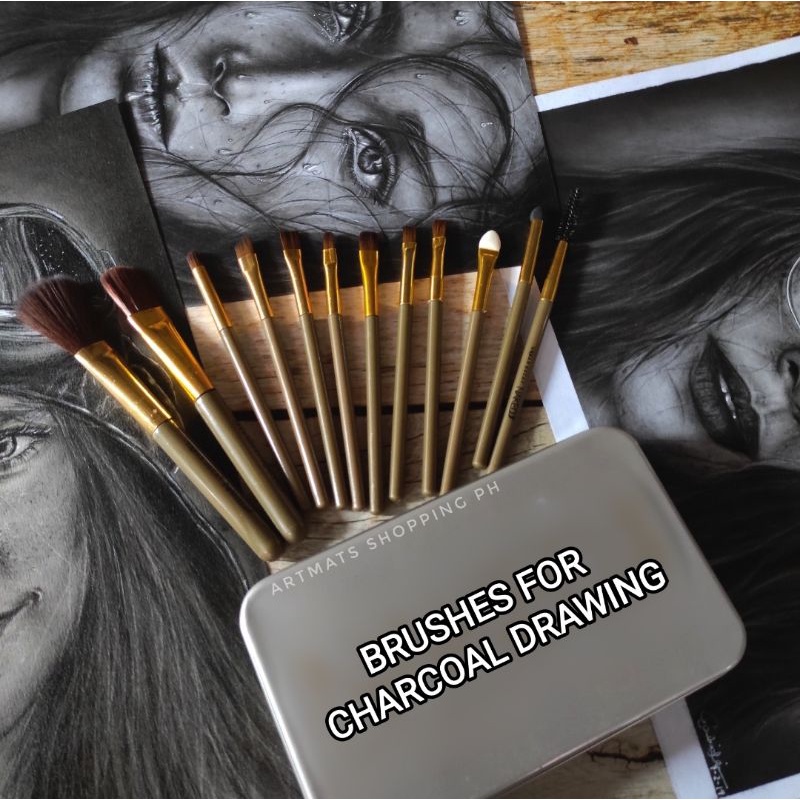 [Artmats Corner] Soft Brushes for Charcoal Drawings 10pcs. | Shopee Philippines