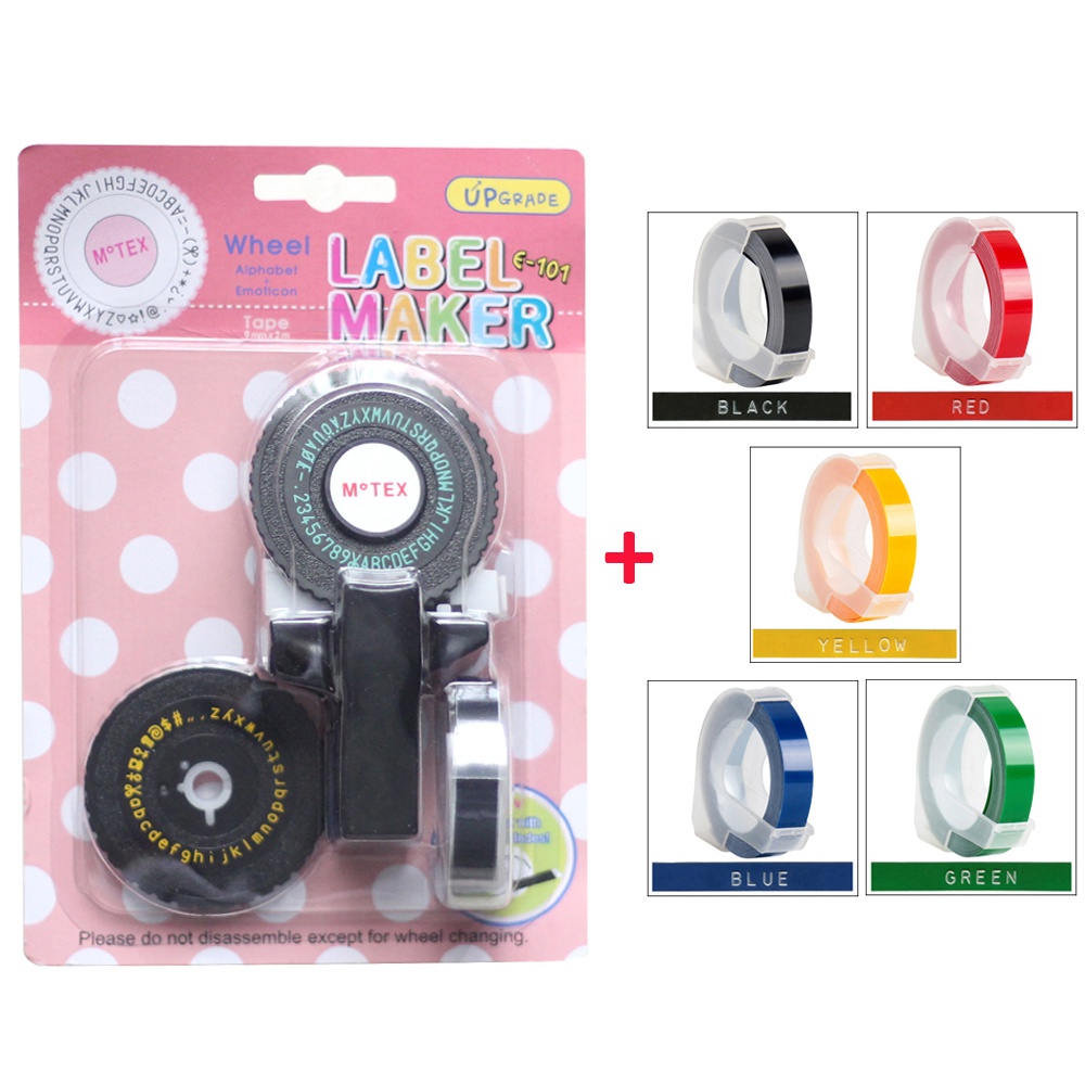 Original MoTex E101 embossing label maker（with 2 wheel）for 9mm dymo 3D ...
