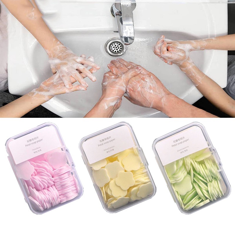 Disposable Mini Flower Shape Paper Soap Box Hand-washing Soap Paper ...