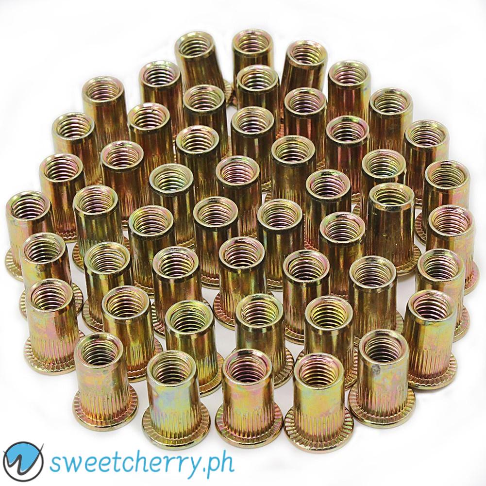 50 X M6 Nutserts Rivet Nuts Flange Blind Rivnuts Zinc Plated Steel Nut ...