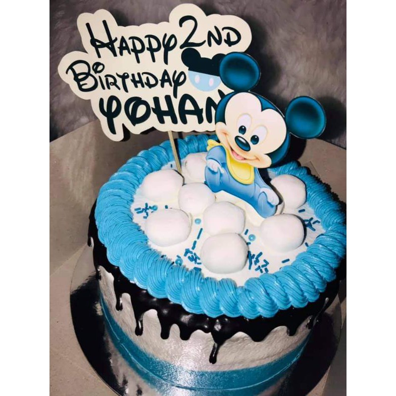 Mickey Mouse Cake Toppers (Blue) PERSONALIZE | Shopee Philippines