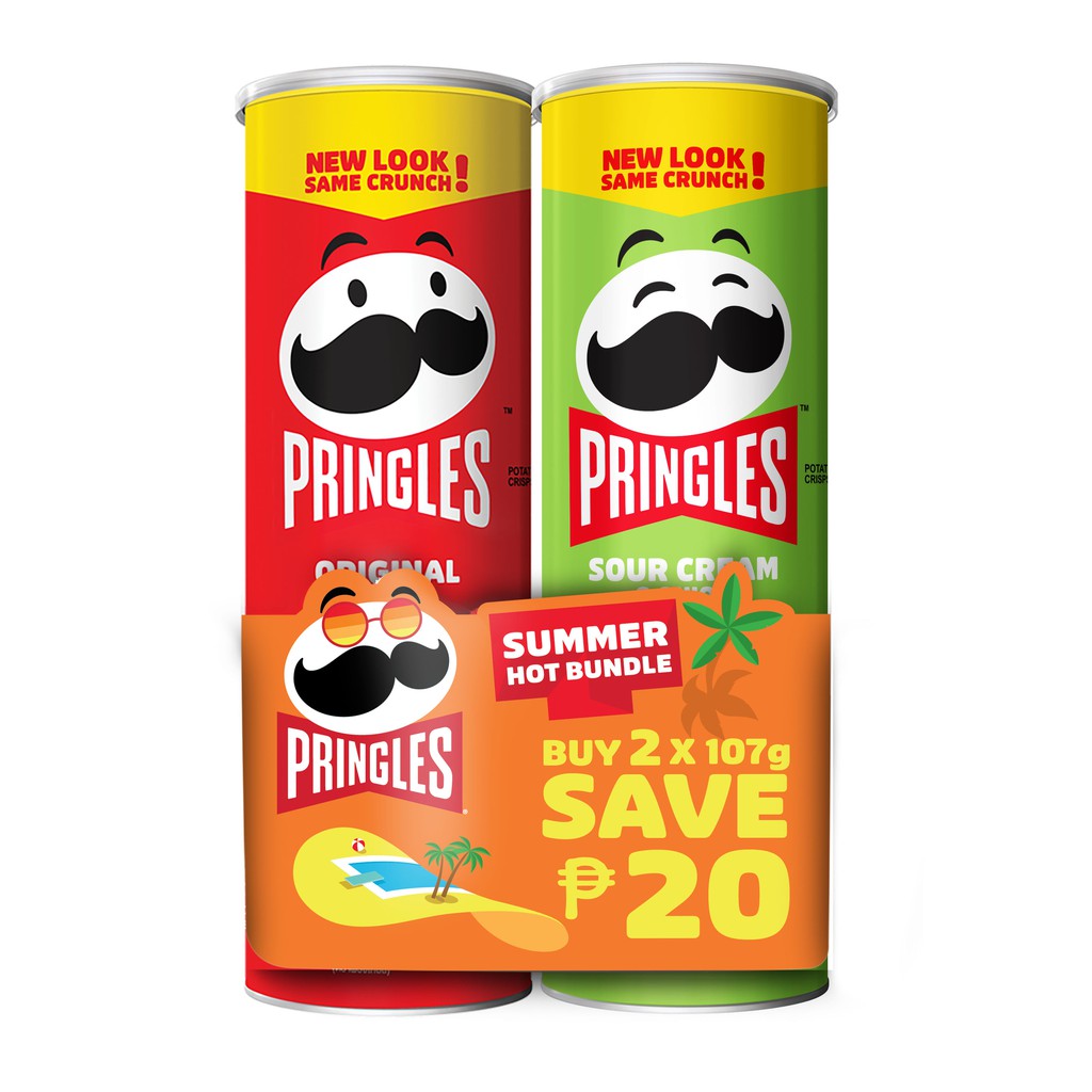 Pringles 107g Bundle of 2 (Original + Sour Cream & Onion) | Shopee ...