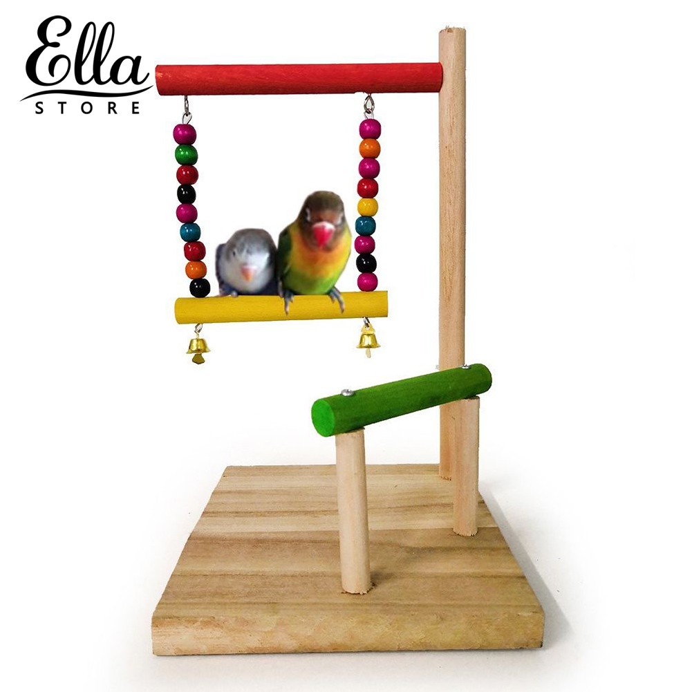 Home Have Love Pet Parrot Chewing Toy Bird Jumping Board Platform Swing ...