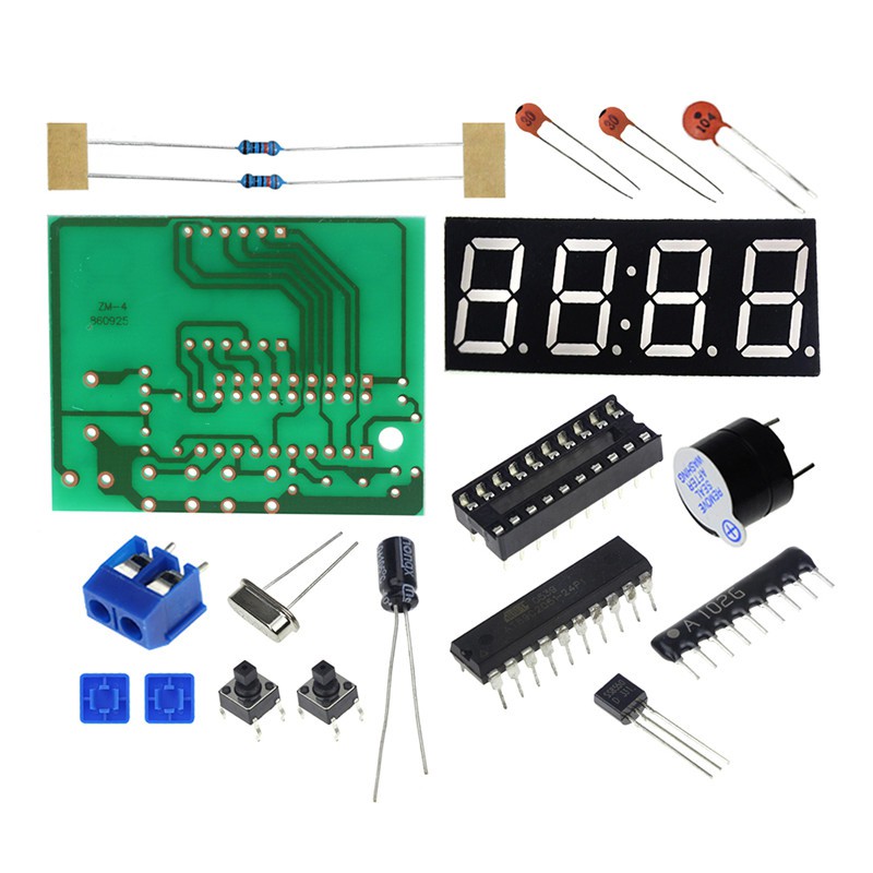 DIY Kits AT89C2051 Electronic Clock Digital Tube LED Display 4 Bits ...
