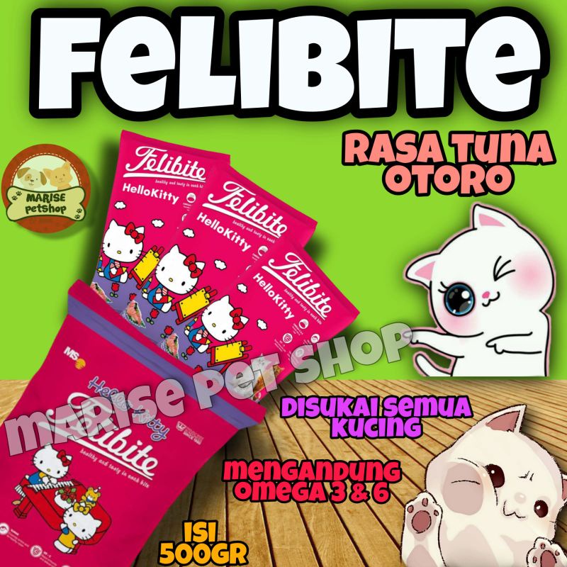 Felibite hello kitty cat food tuna o toro flavor 500gram extra yucca ...