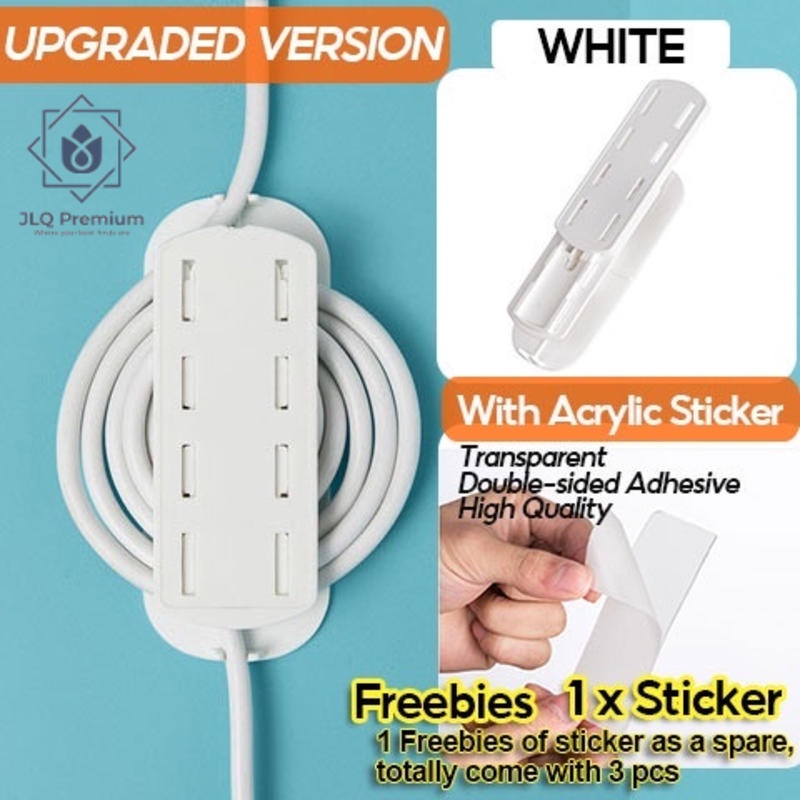 Self-Adhesive Power Strip Hold Holder Home Organizerer Wall Mount Patch ...
