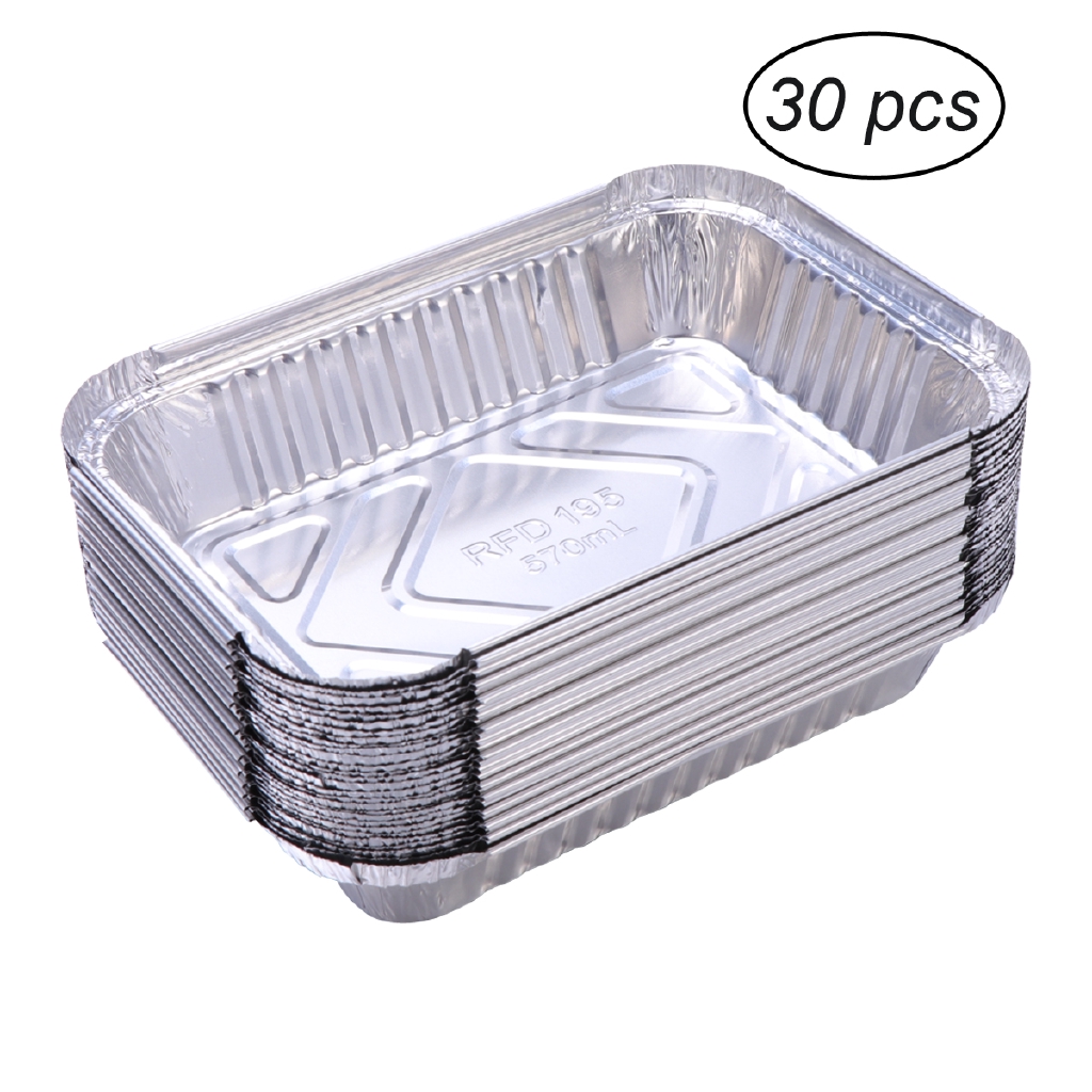 [READY STOCK] 30 Pcs Disposable Grill Pans for Outdoor Foil Baking Tray ...