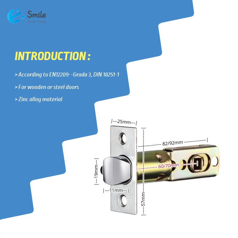 Smart Deadbolt Lock Adjustable backset 60 70 Adjustable Single Latch ...