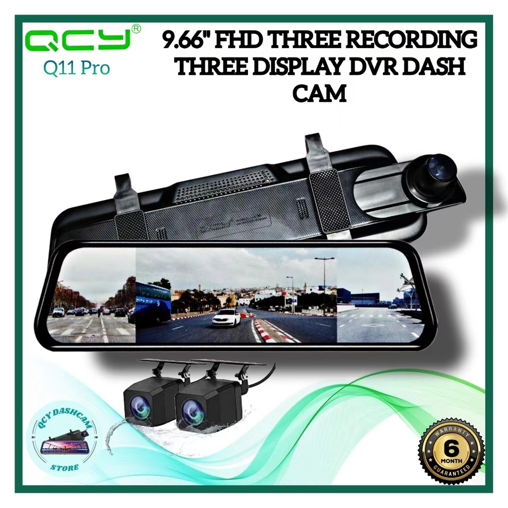 NEW ORIGINAL QCY Q11 PRO 9.66' FHD FULL SCREEN THREE RECORDING THREE ...