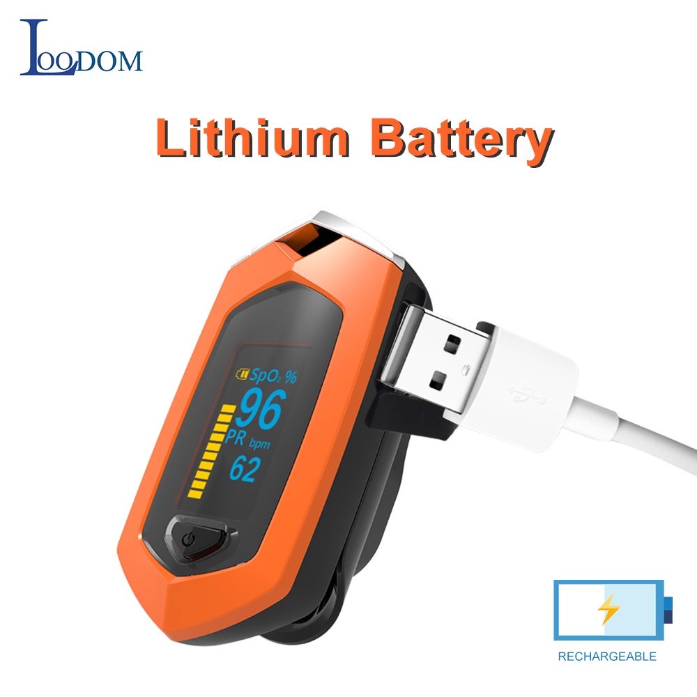 Loodom Pulse Oximeter lithium battery Pulse Oximeters OLED Fingertip ...