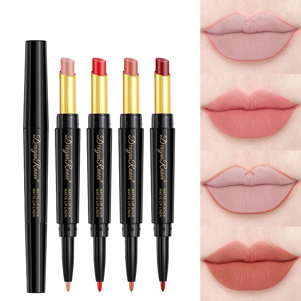 2 In 1 Matte Lipstick Waterproof Double End Long Lasting Lipsticks ...