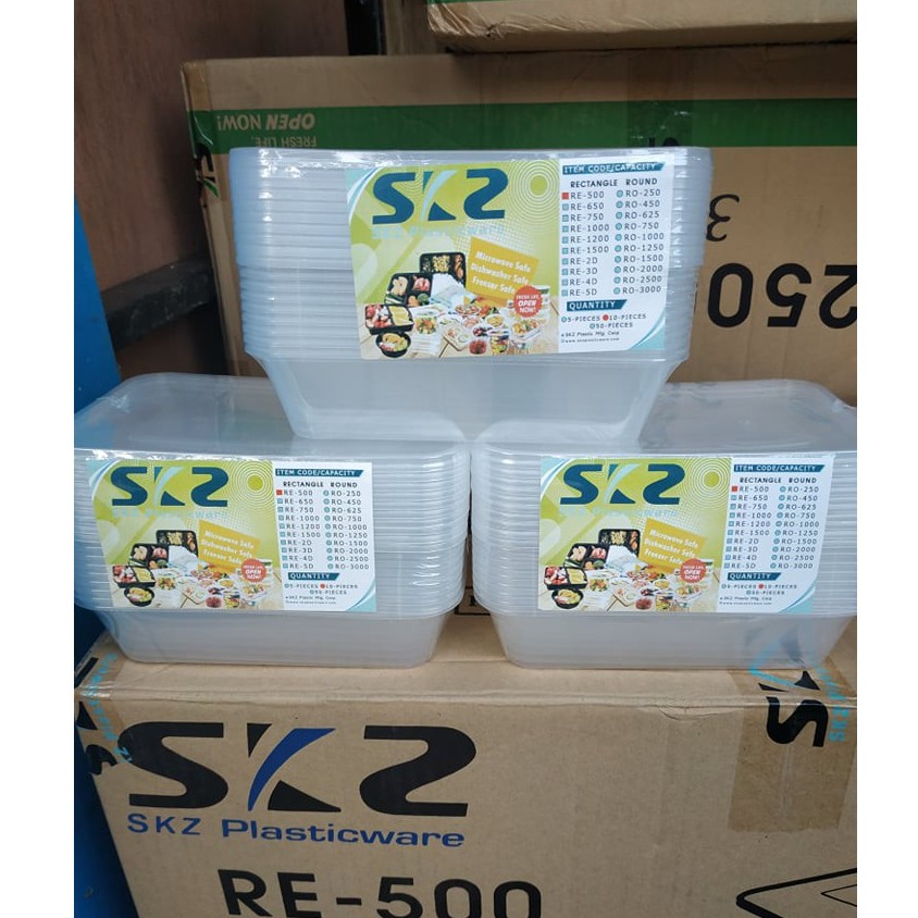 RE Microwavable Plastic Container 500ML & 1000ML 10's/pack | Shopee ...