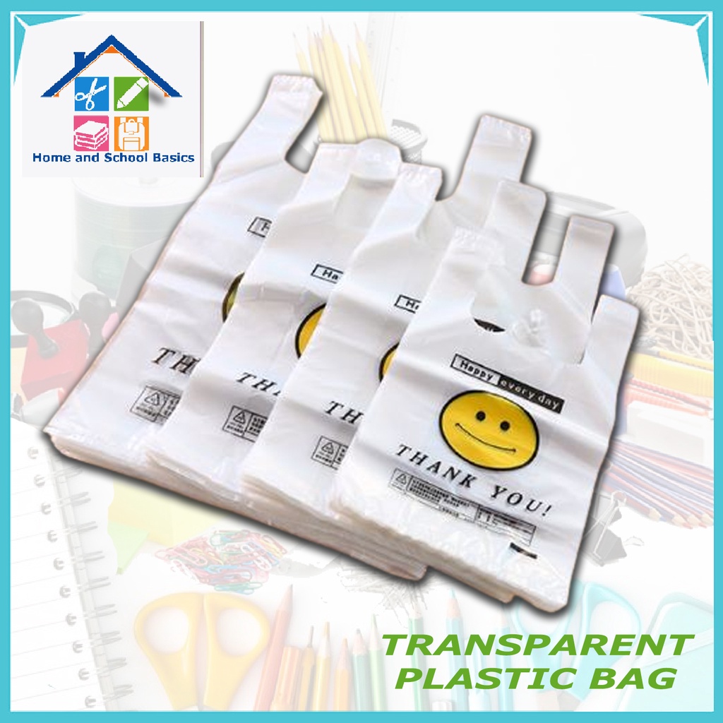 smiley transparent plastic bag-thank you plastic bag | Shopee Philippines