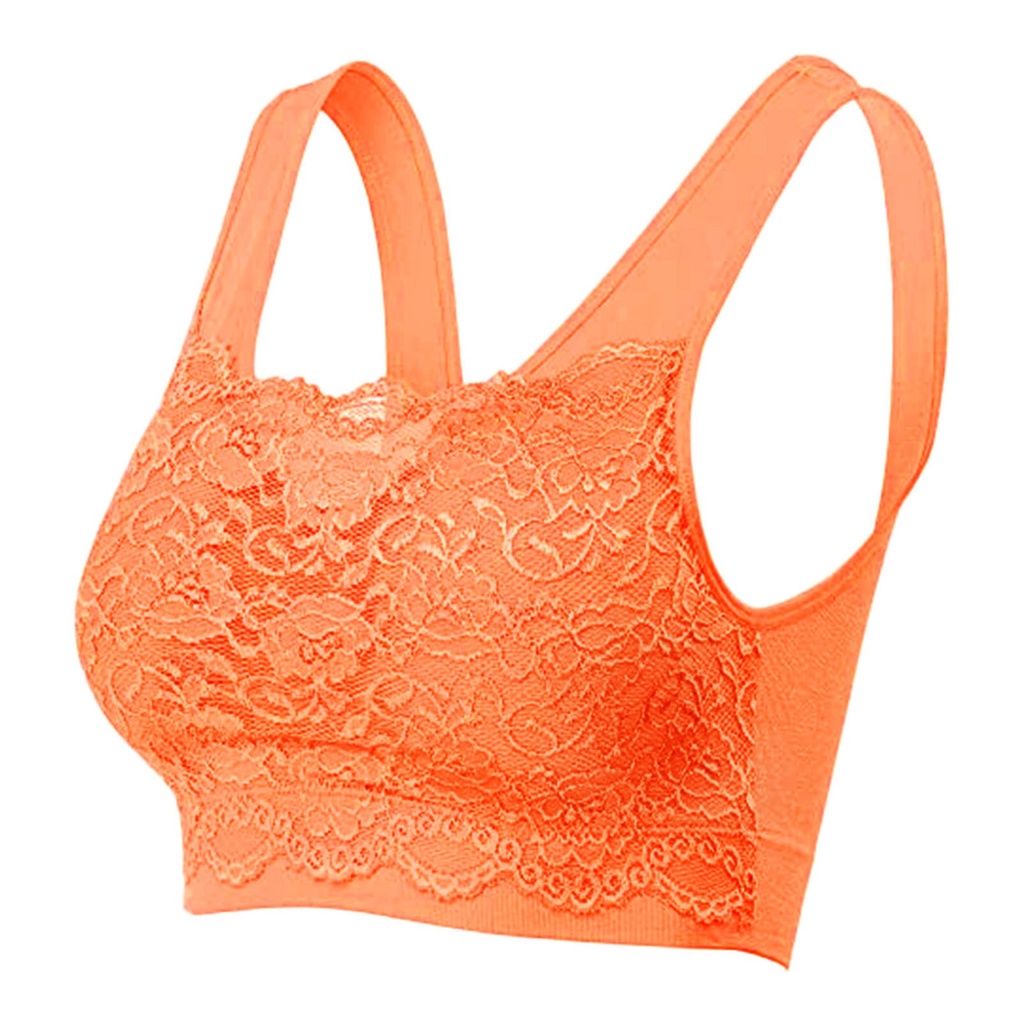*Simba*=Women's Seamless Lace Bra Top With Front Lace Cover Sports Bra ...
