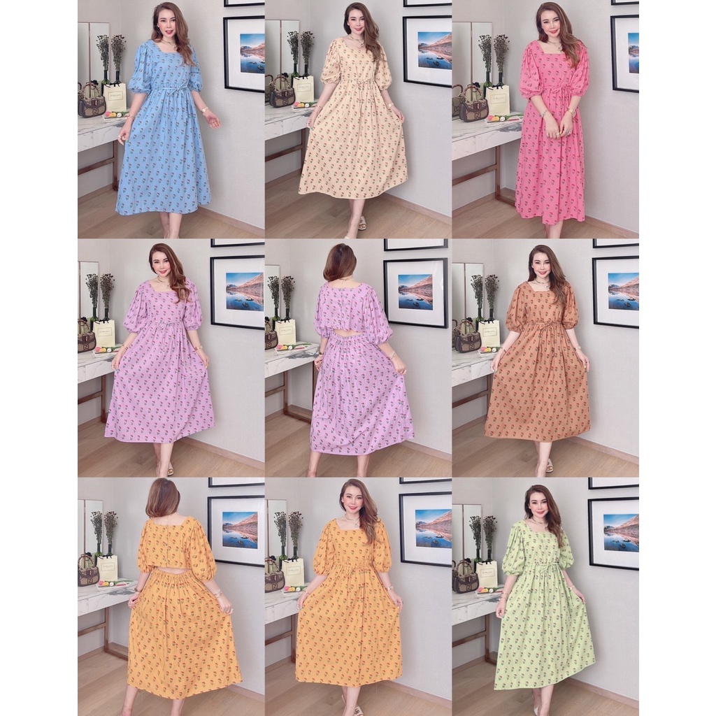 Premium Bangkok Nitcha Dress #14 Maxi Dress Made in Thailand | Shopee ...