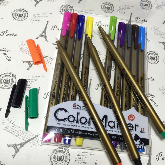 12 in 1 STYNO COLOR MARKER PEN | Shopee Philippines