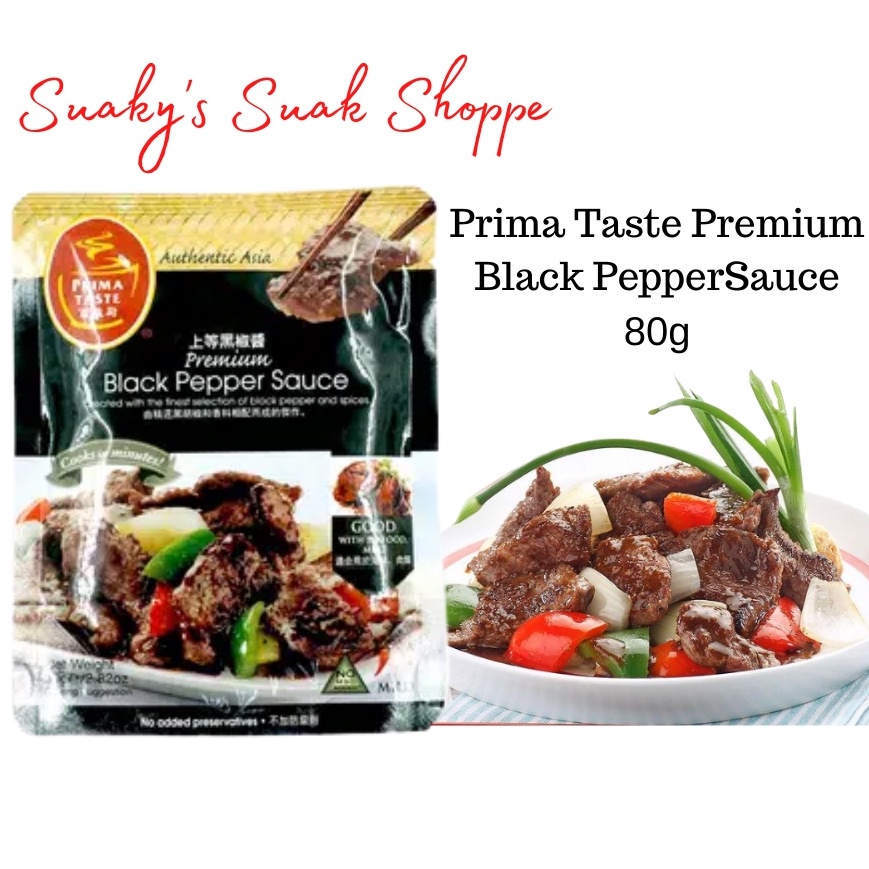 Prima Taste Premium Black Pepper Sauce sachet 80g (Singapore) | Shopee ...