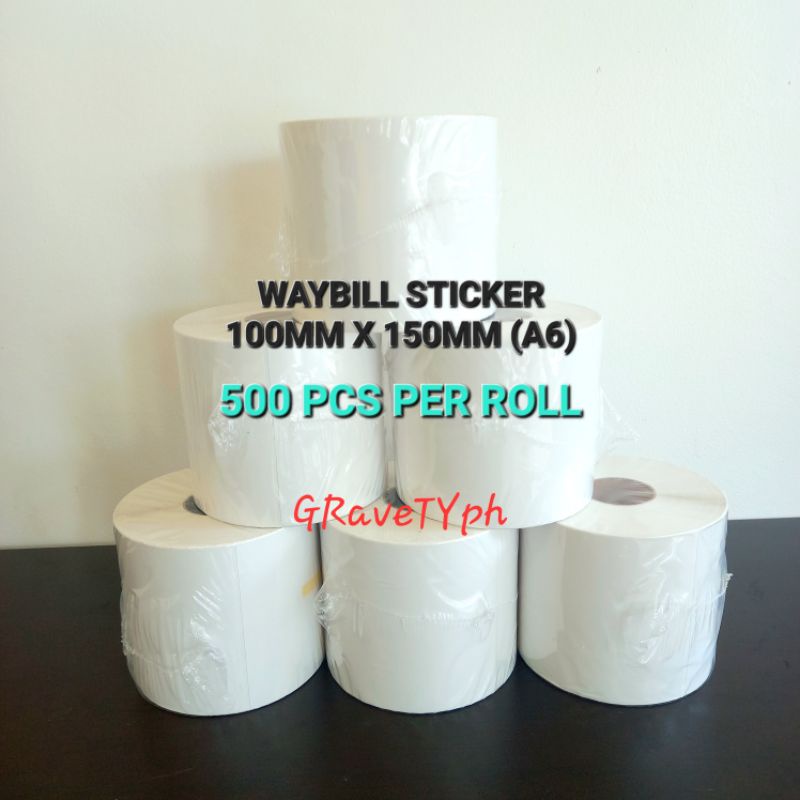 1 ROLL WAYBILL Sticker - Thermal Sticker 100 x 150 mm (A6 Size ...
