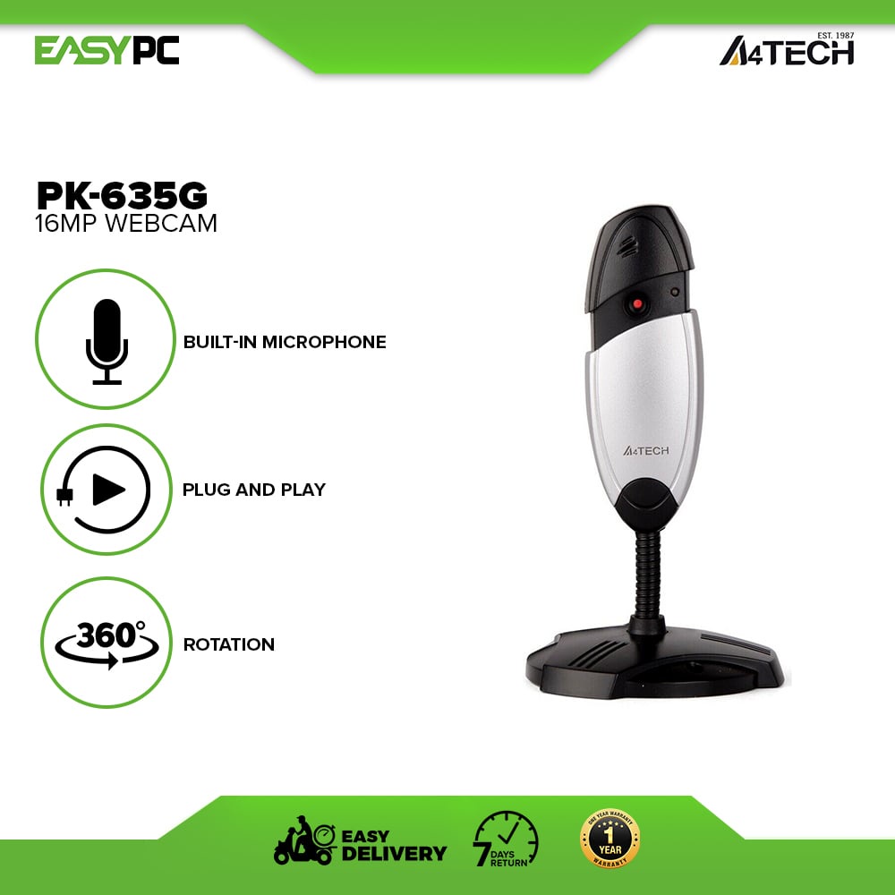 A4tech PK-635G Webcam, Built- in Microphone to Experience Clear Sound ...