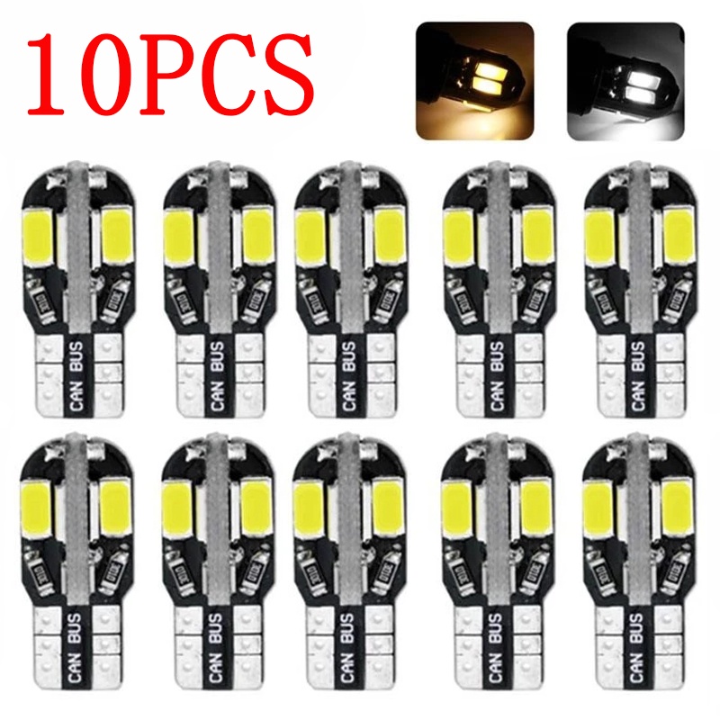 10PCS led Car Interior Bulb Canbus Error Free T10 White 5730 8SMD LED 12V Car Side Wedge Light ...