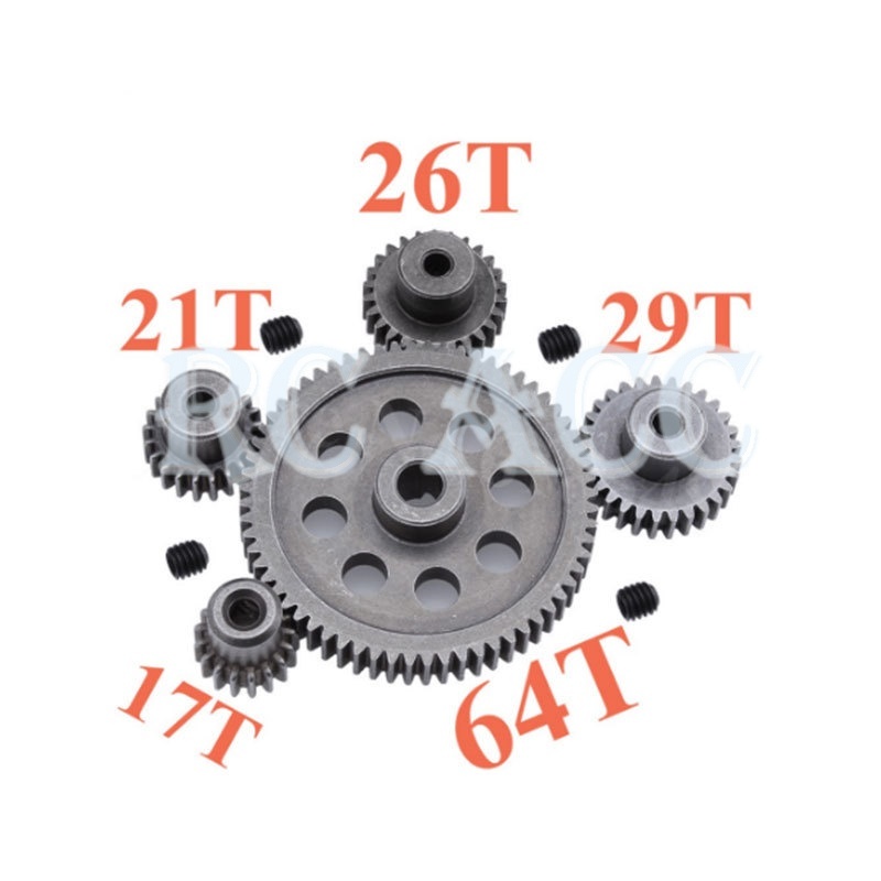 RC 0.6M Steel Spur Differential Main Gear Motor Pinions Gear 17T/21T ...